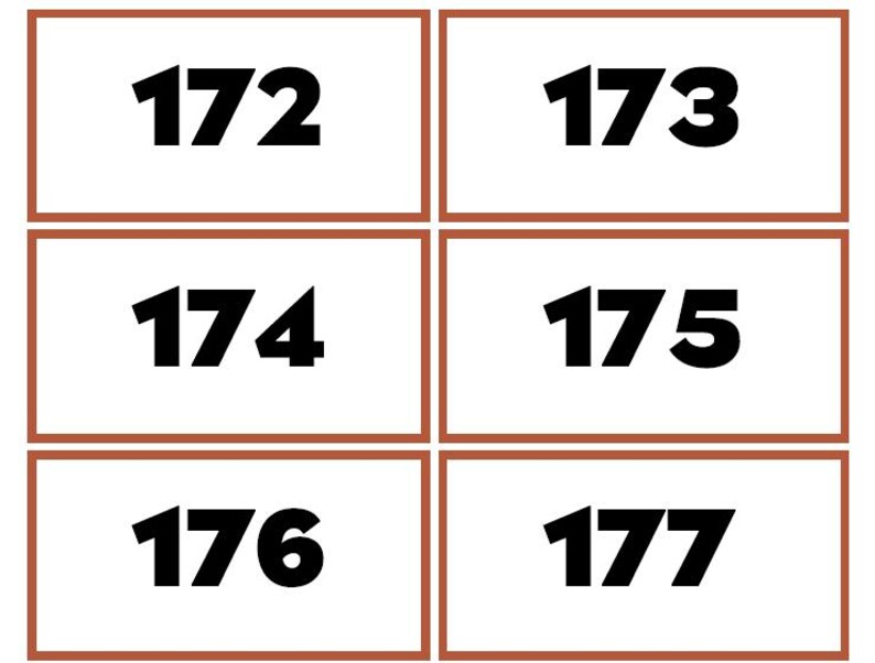 Printable Number Flashcards 100-200|digital Download Math Cards for ...