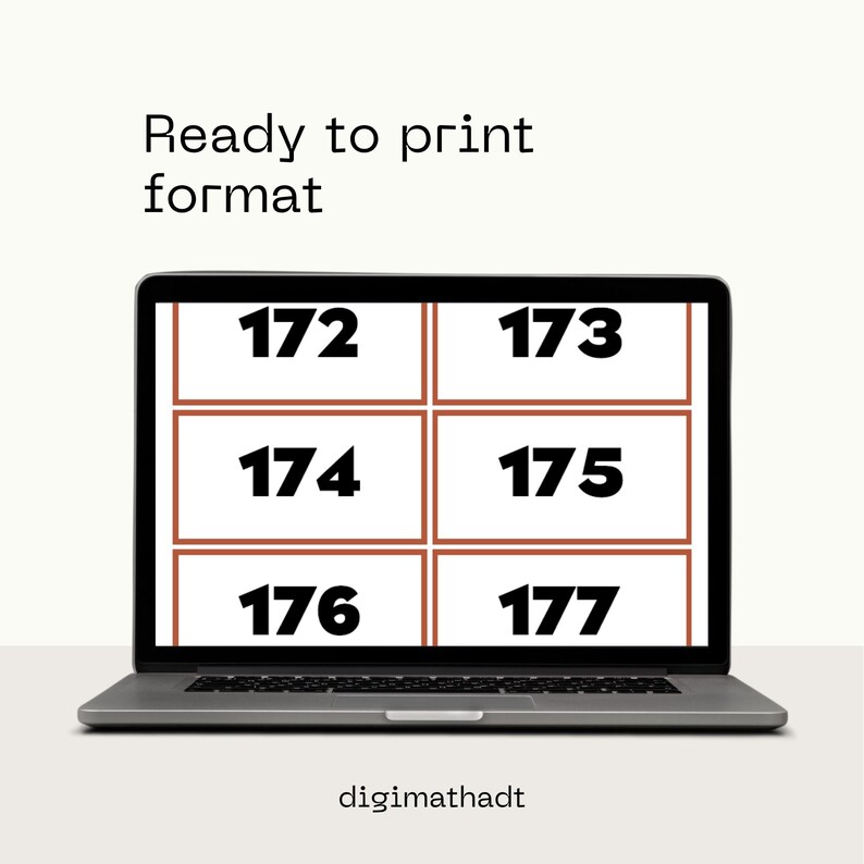 Printable Number Flashcards 100-200|digital Download Math Cards for ...