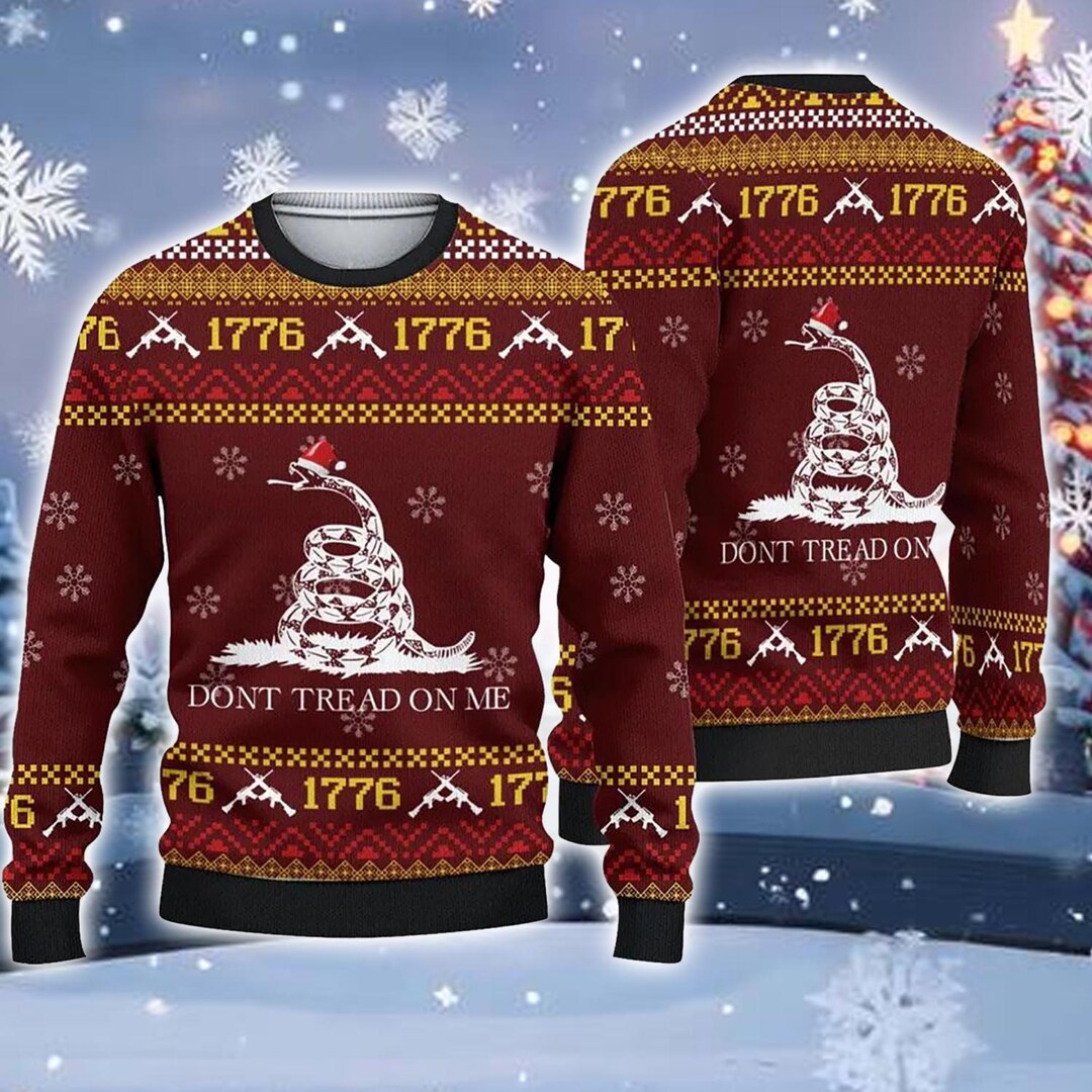 Ugly Christmas Sweater American Flag Holiday Apparel: Knitted Political ...