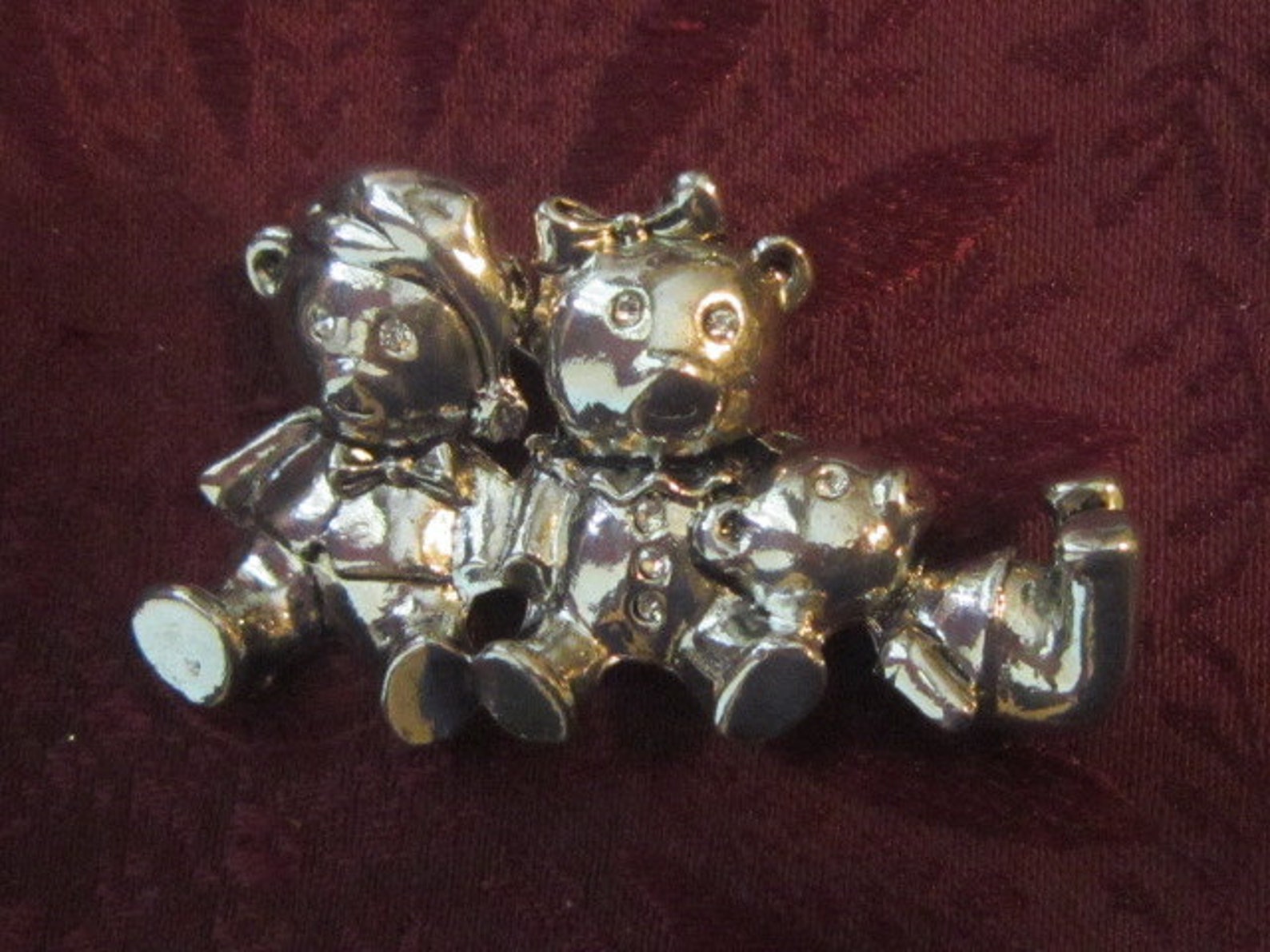 VINTAGE Silver Bear Family Brooch - Bear Brooch - Bear Pin - Bear ...