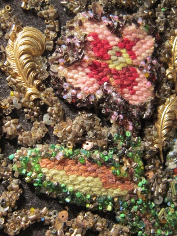 vintage needlepoint and beaded - Gem
