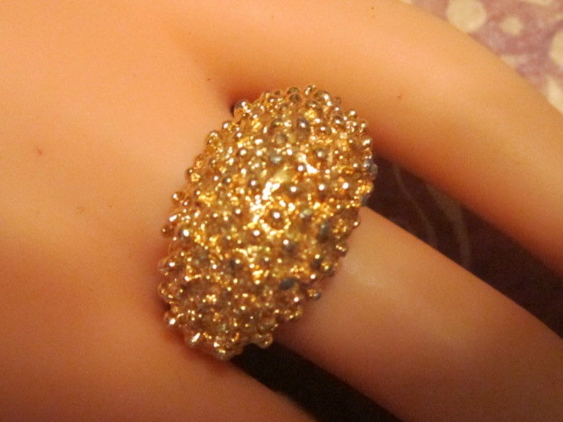 Vintage Gold Bumpy Ring Size Adjustable R-412 - Etsy