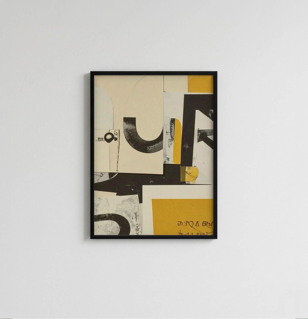 Mustard Type Archive Print, Deep Black, Yellow, and Beige Typography ...