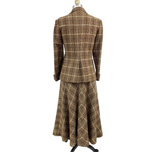 1970s Evan Picone A Line Skirt Suit All Wool Brown Blue Plaid S/6 Vintage Career - Etsy