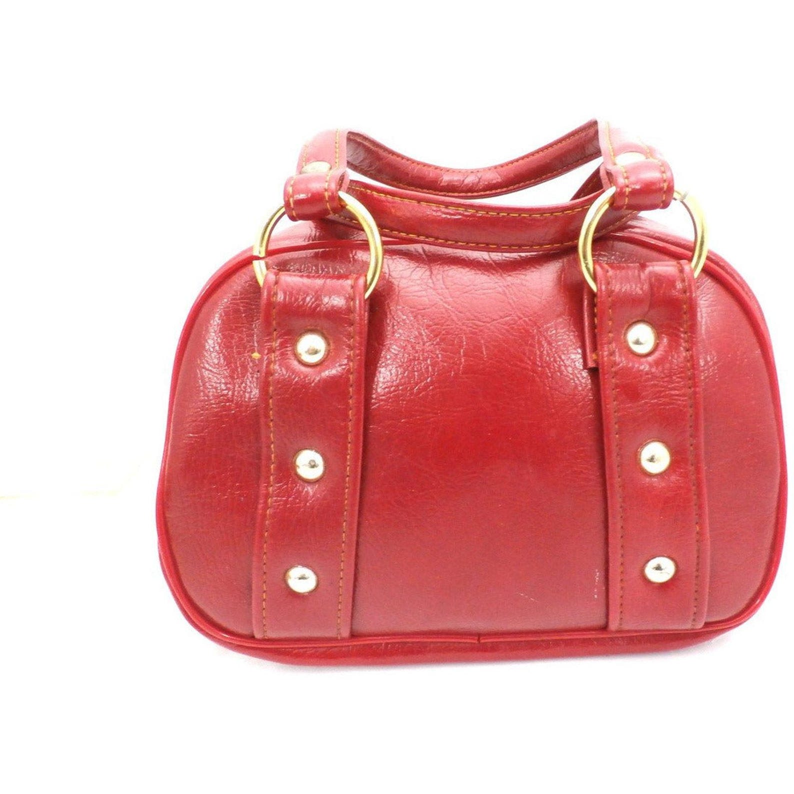 Vintage Purse Petite Cherry Red Vinyl Mini Pocketbook 1970s 2 Handle ...