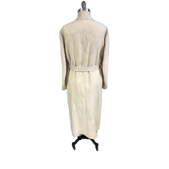 Antique Handwoven Wool Coat Duster Edwardian Cream Em… - Gem