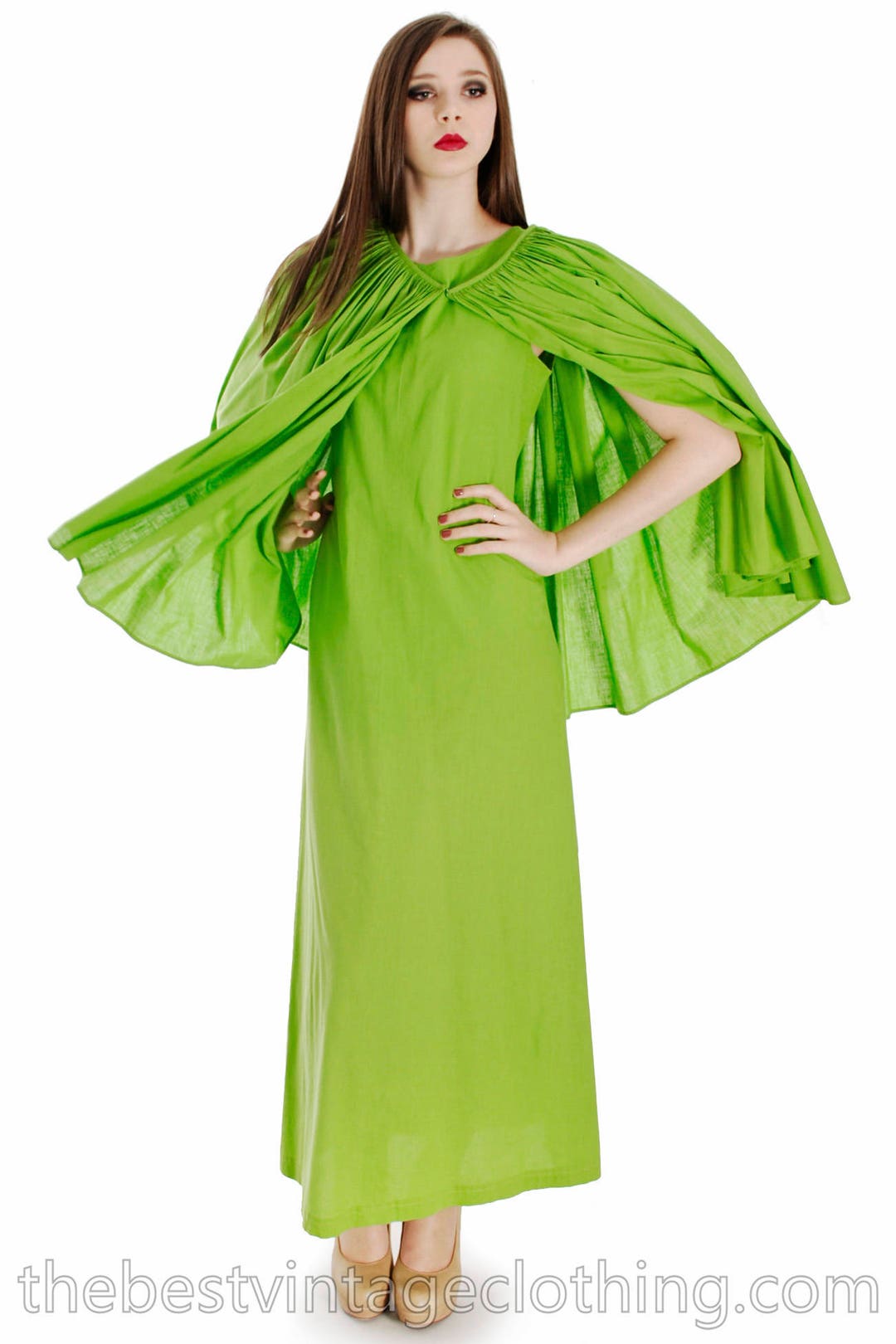 Vintage 1960s Outrageous Vuokko RARE Lime Green Maxi Dress With ...