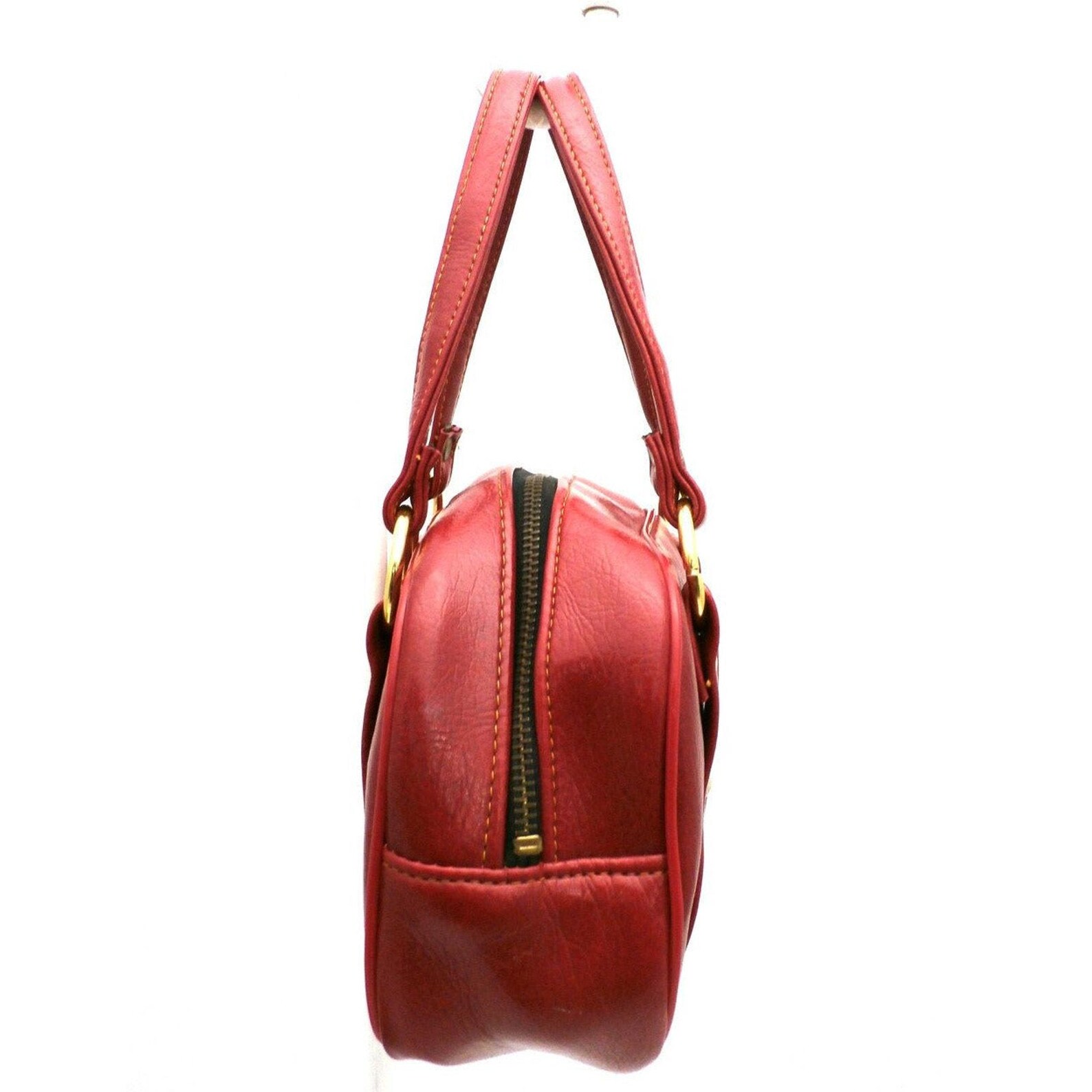 Vintage Purse Petite Cherry Red Vinyl Mini Pocketbook 1970s 2 Handle ...