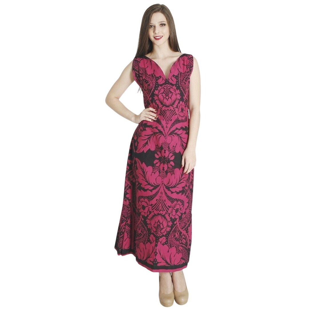 VTG 1963 Marimekko Fandango Maxi Dress Maija Isola Suomi Finland XS/S ...