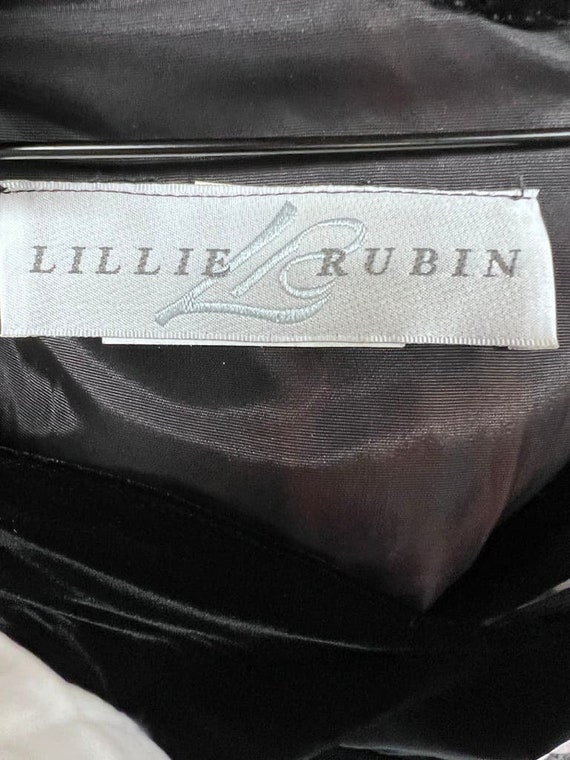 80s Mob wife Lillie Rubin Black Stretch Velvet Dress … - Gem