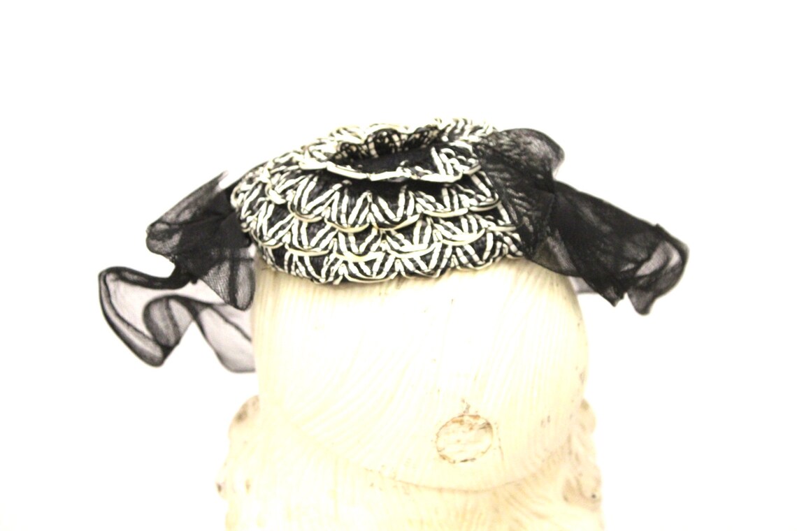 Vintage Calot Hat Horsehair Half Brim 1940s O/S Guernsey Pie Fascinator ...