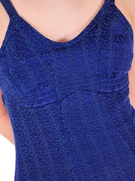 Vintage Womens Swimsuit Bathing Suit Royal Blue Textu… Gem