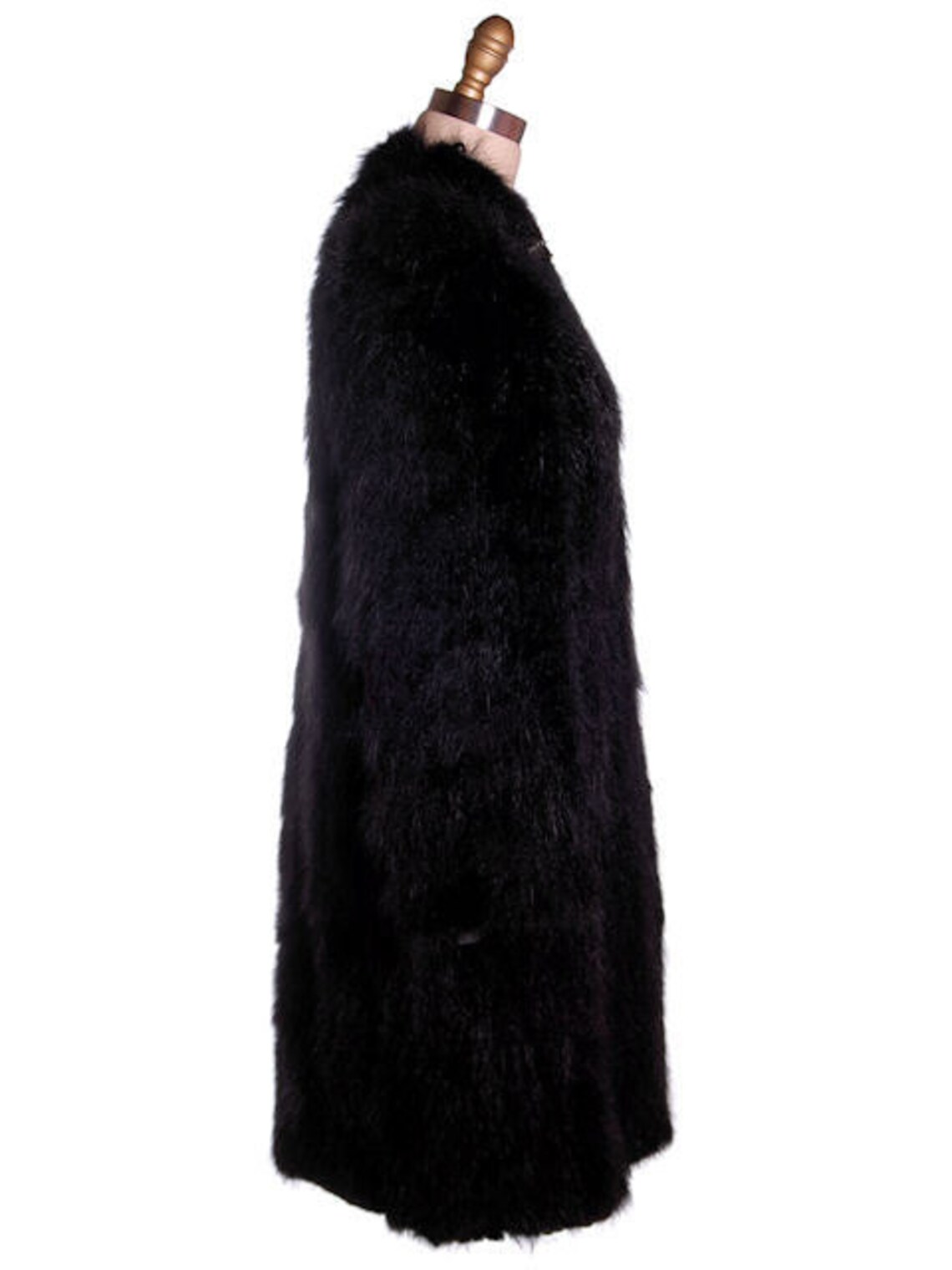 Ethereal Vintage Womens Coat Black Super Shiny Skunk Fur 1930s Big ...
