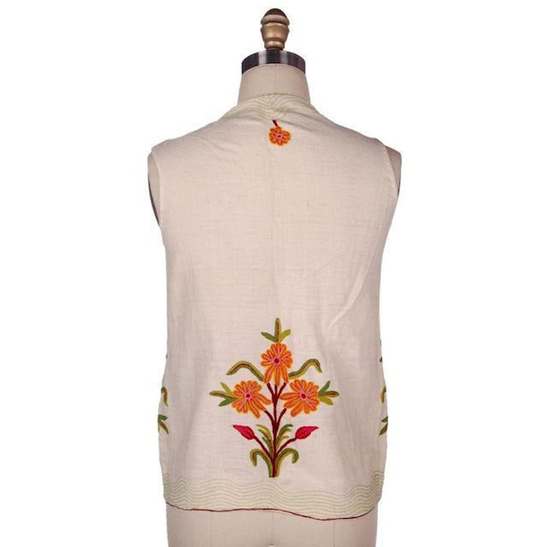 Antique Vest Embroidered Linsey Woolsey Floral 19th Century 34" Bust - Etsy
