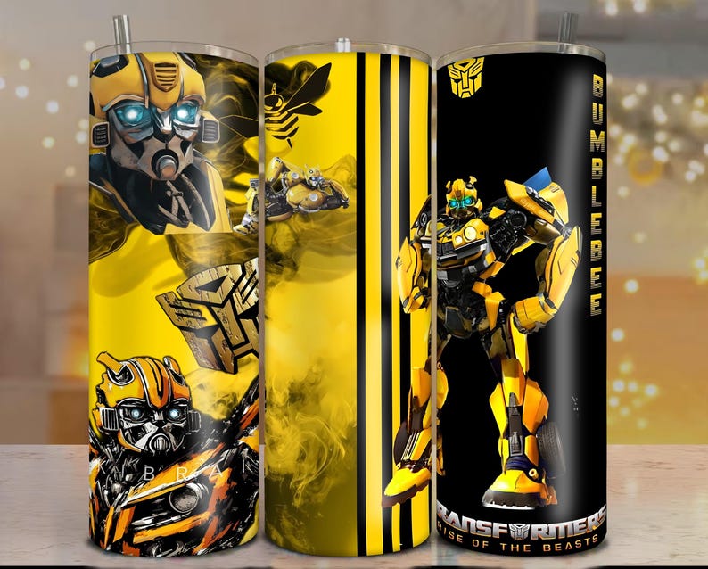 Transformers Tumbler PNG | Optimus Prime & Bumblebee 20oz Skinny Wrap ...