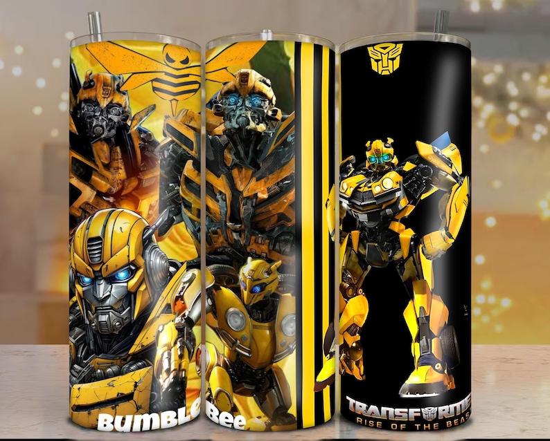 Transformers Tumbler PNG | Optimus Prime & Bumblebee 20oz Skinny Wrap ...