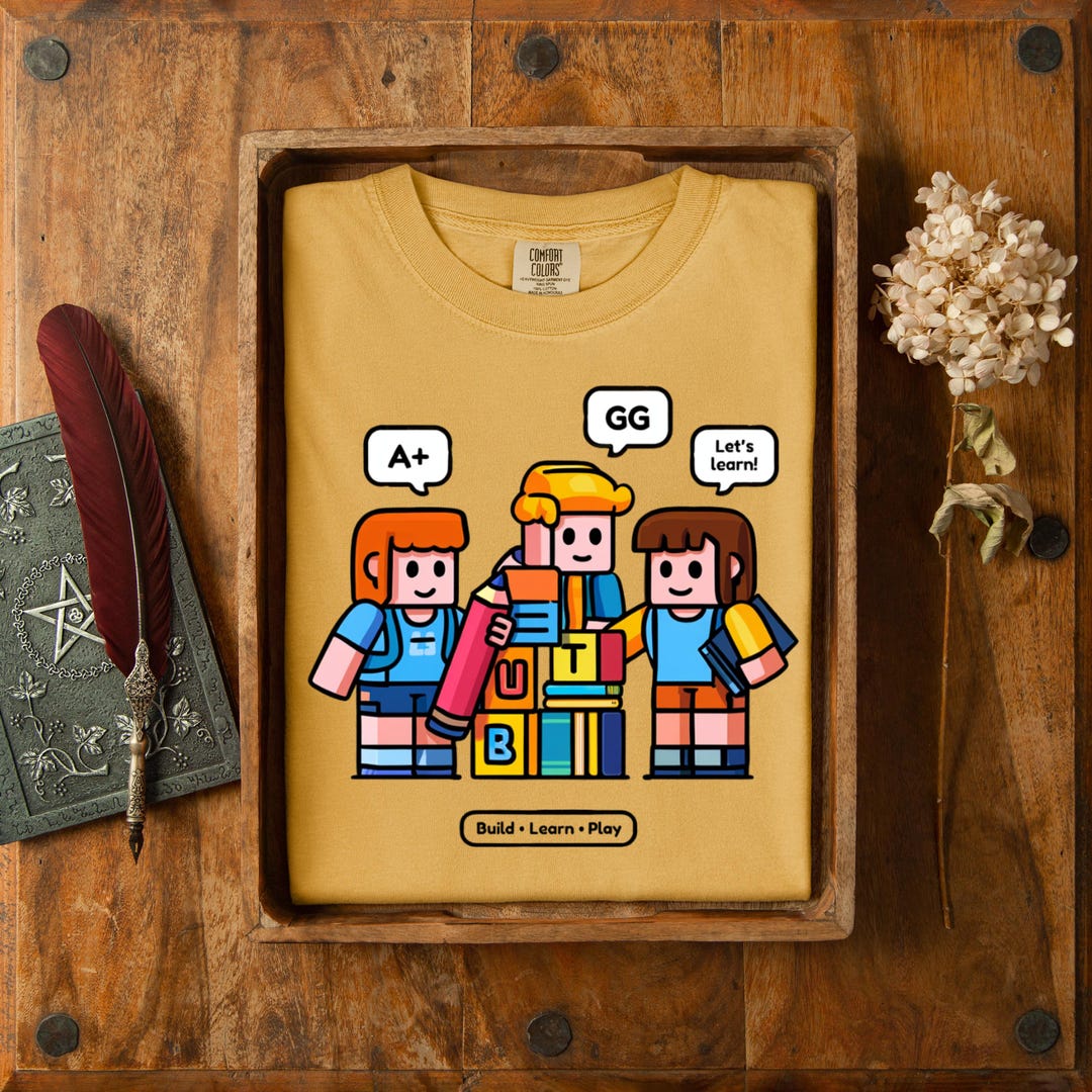 Teacher Block Shirt, Build Learn Play Tee, School Kids T-shirt ...