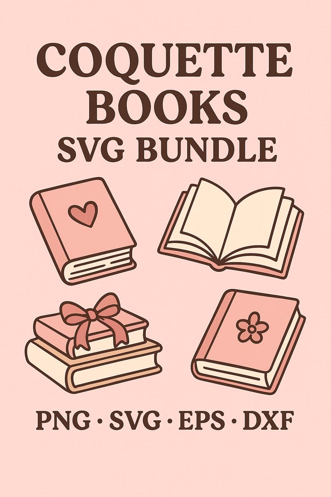 Coquette Books SVG Bundle | Cute Aesthetic Digital Designs | PNG SVG ...