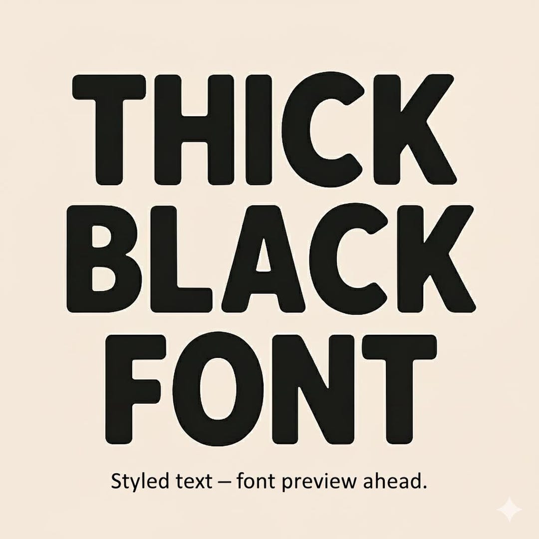 Thick-black Font – Bold & Modern Typeface - Etsy