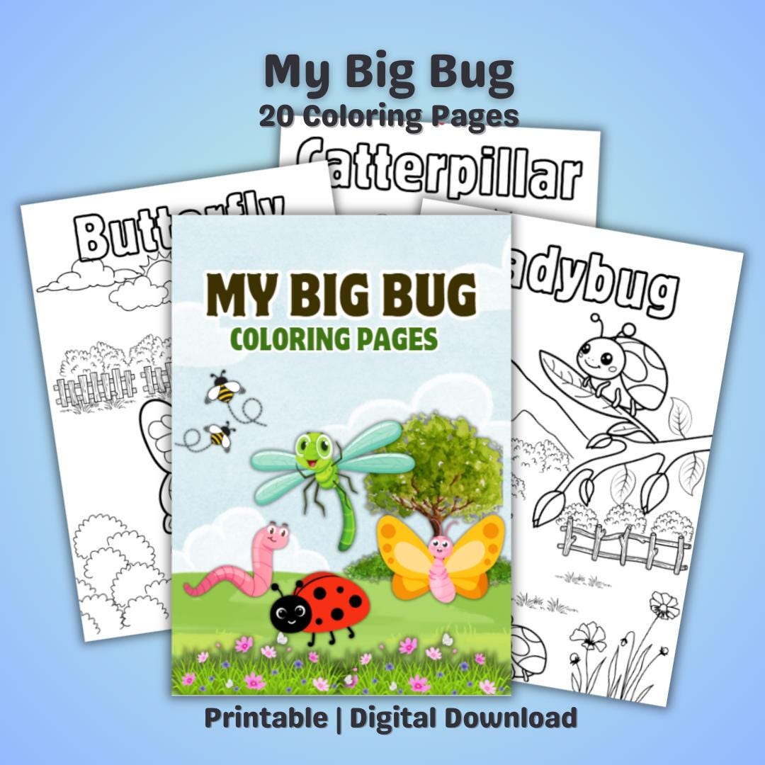 My Big Bug Book Coloring Pages Discover the World of Insects - Etsy