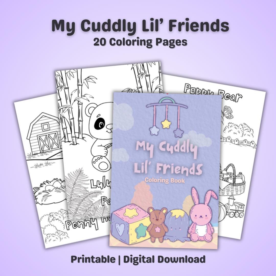 Cuddly Stuffed Animals Coloring Pages: Kids' Activity Book - Etsy