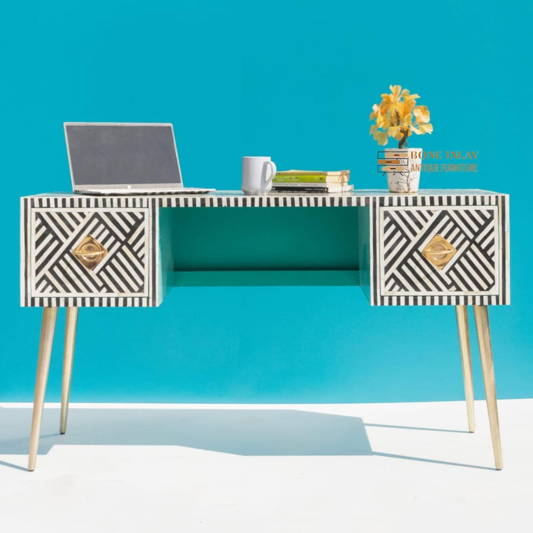 Bone Inlay Study Table - Etsy