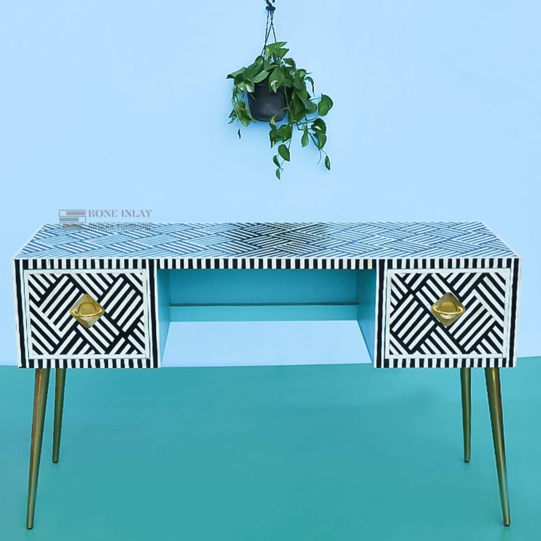 Optical Bone Inlay Study Table - Etsy