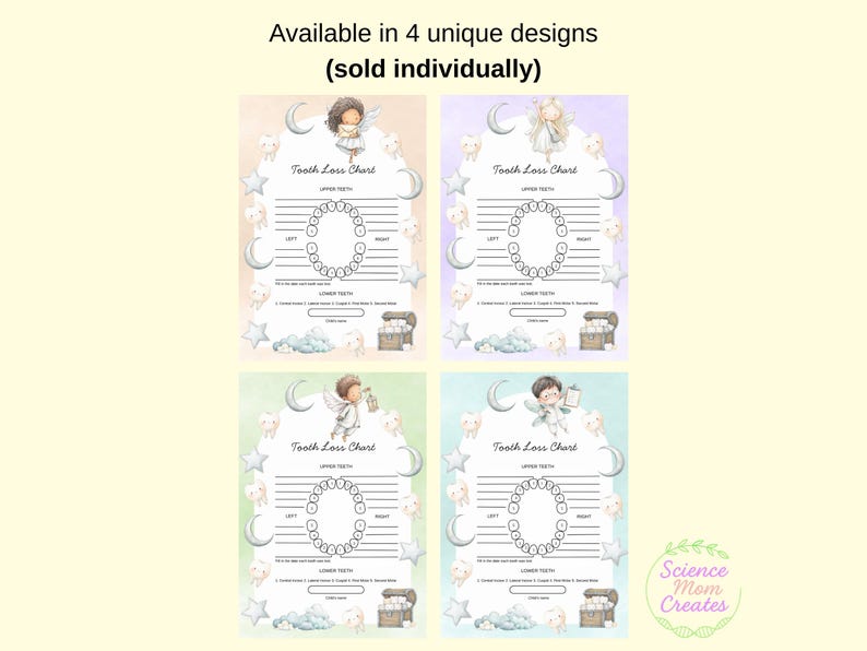 Printable Baby Tooth Tracker, Lost Tooth Chart, Tooth Fairy Chart for ...