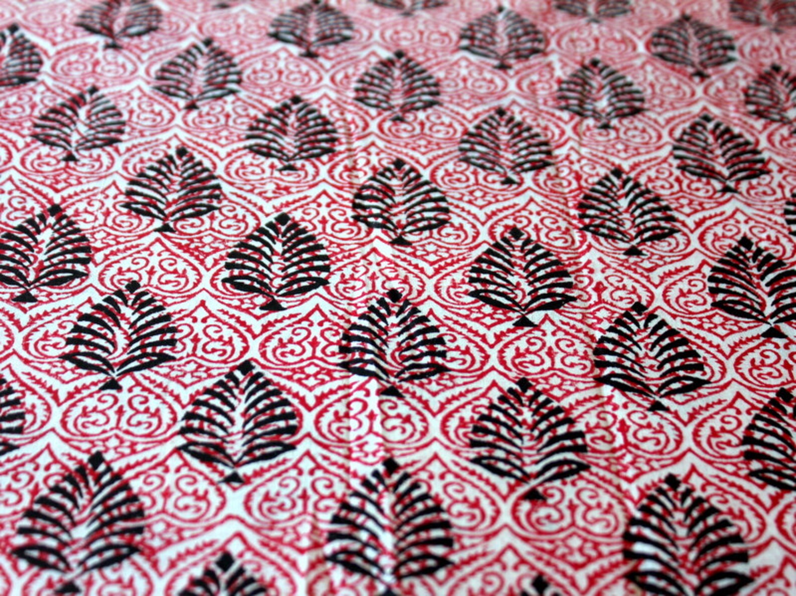 Hand Block Printed Fabric in Beautiful Floral Pattern- One Yard - Etsy