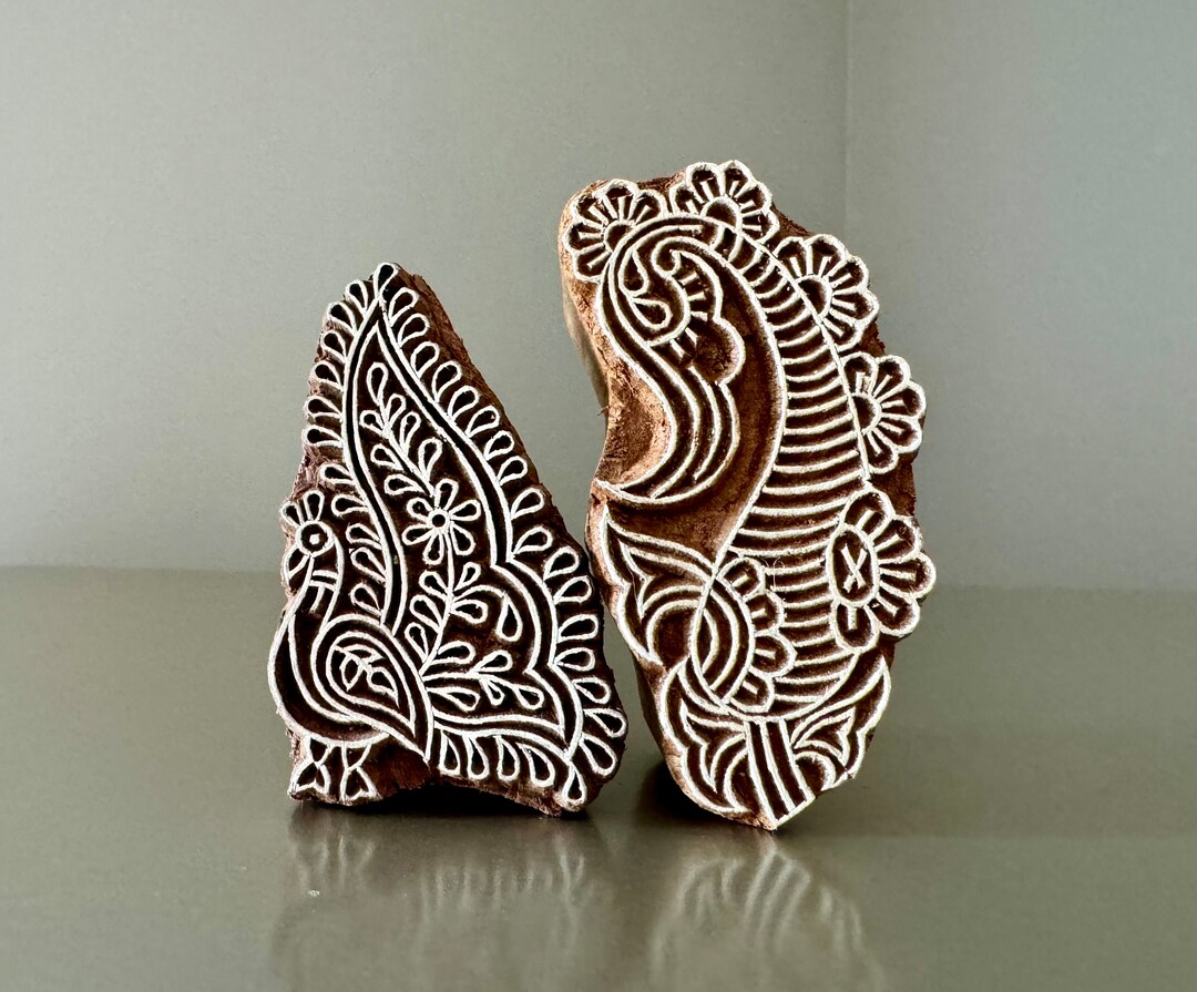 REDUCED Wood Blocks, Tjaps, Carved Wood Stamps, Indian Wood Stamps ...