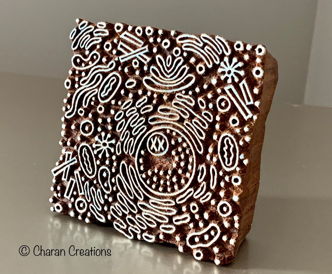 Tjap, Pottery Stamp, Carved Block Stamp, Indian Wood Stamp, Textile ...