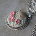 Gorgeous Polymer Clay Applique Statement Pendant Necklace in Peach ...
