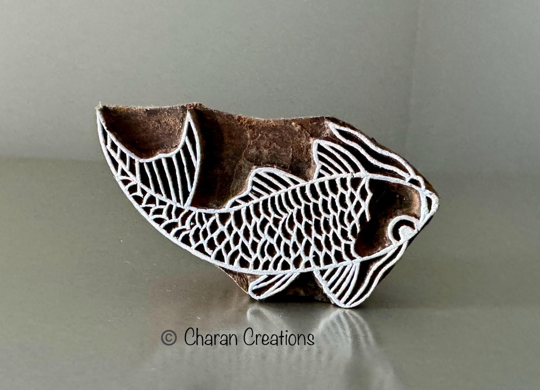 Textile Stamp, Pottery Stamp, Soap Stamp, Blockprint Stamp- Fish - Etsy