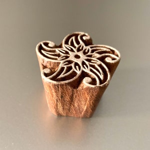 Round Flower -handmade Stamp, Pottery Stamp, Handcarved, Blockprint ...