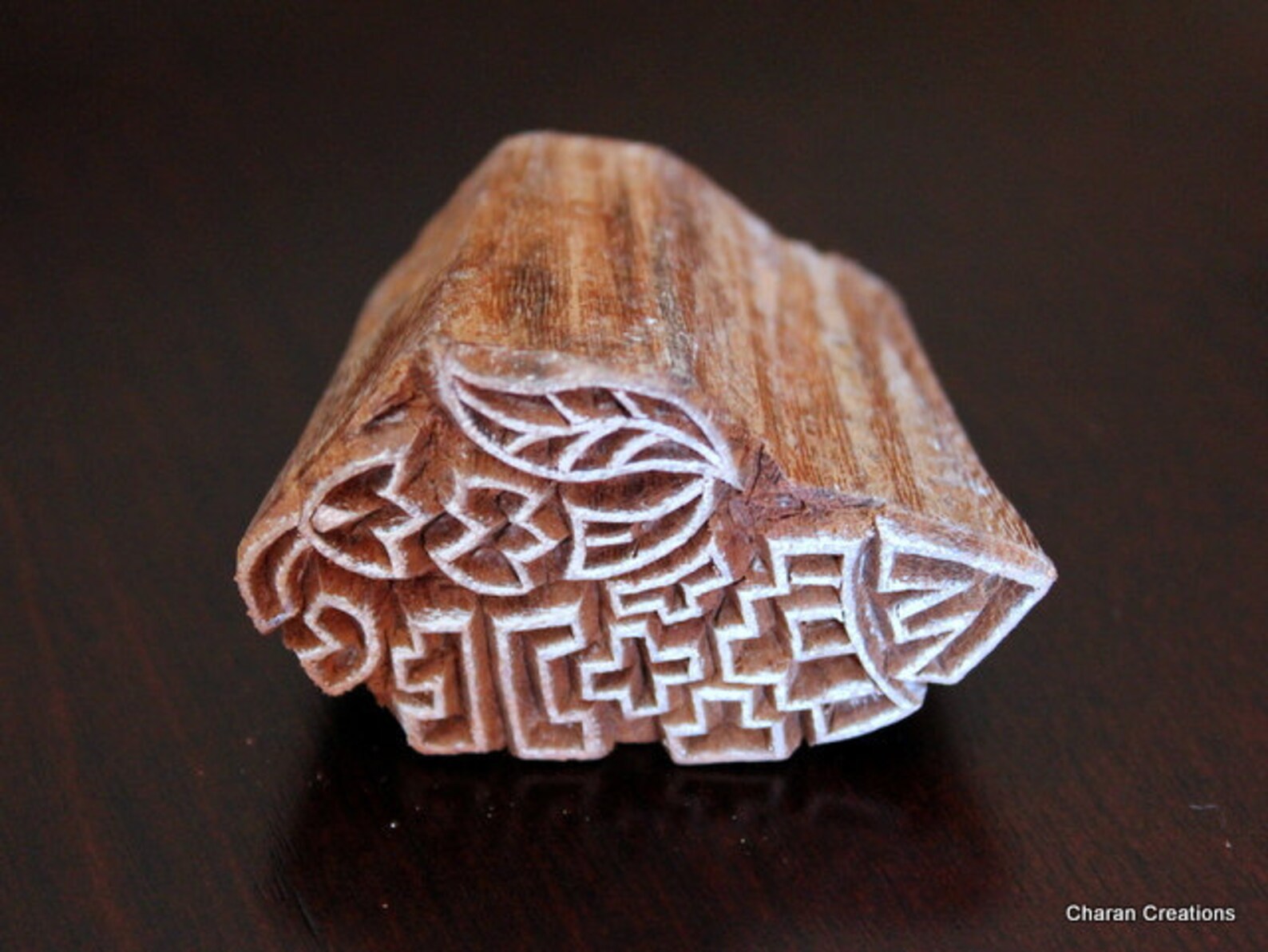 Hand Carved Indian Wood Textile Stamp Block Abstract Fish - Etsy