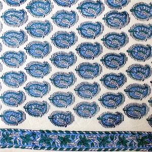 Hand Block Printed Fabric in Beautiful Paisley Pattern- One Yard - Etsy