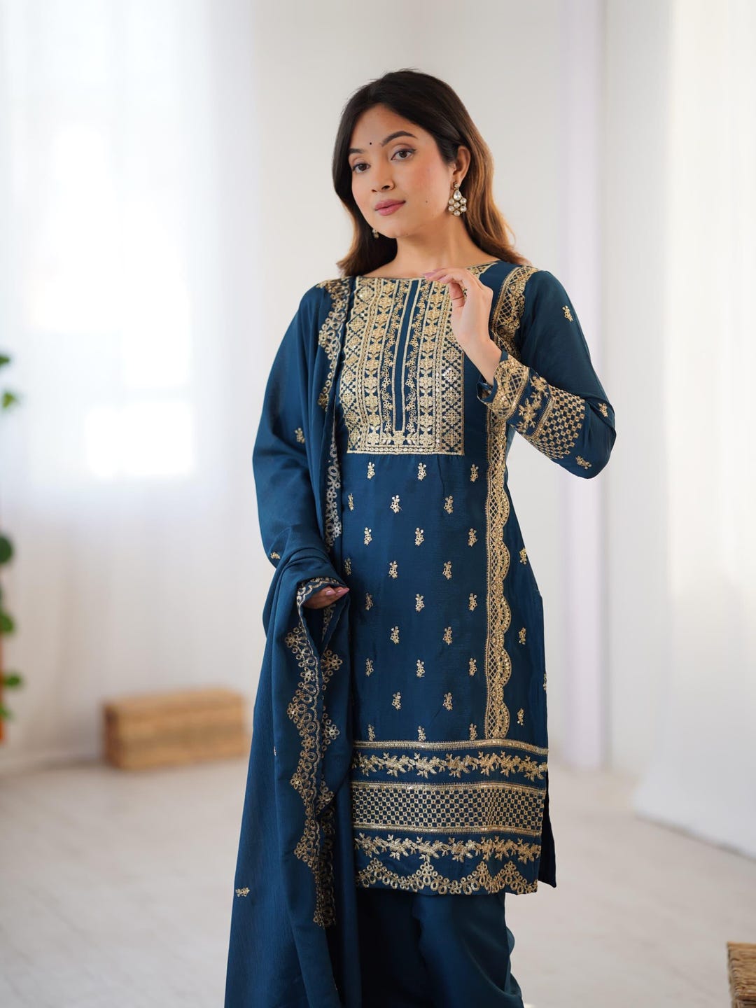 Real Shoot Sequin Top Pant Dupatta Set - Etsy