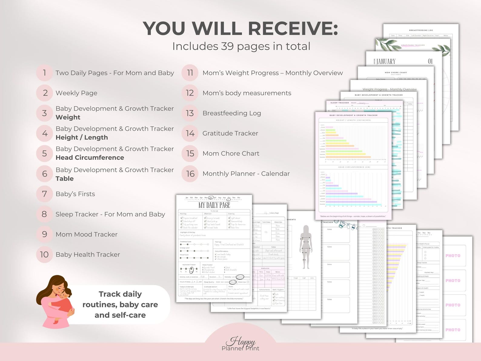 Mom and Baby Parenting Planner for Mom Planner Printable 2026 Dated ...