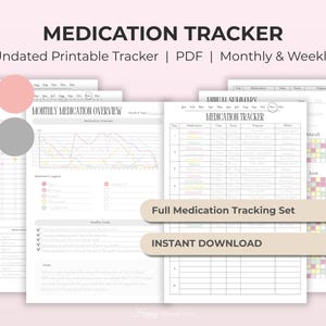Printable Medication Tracker for Daily Medicine and Pill Organizer With ...