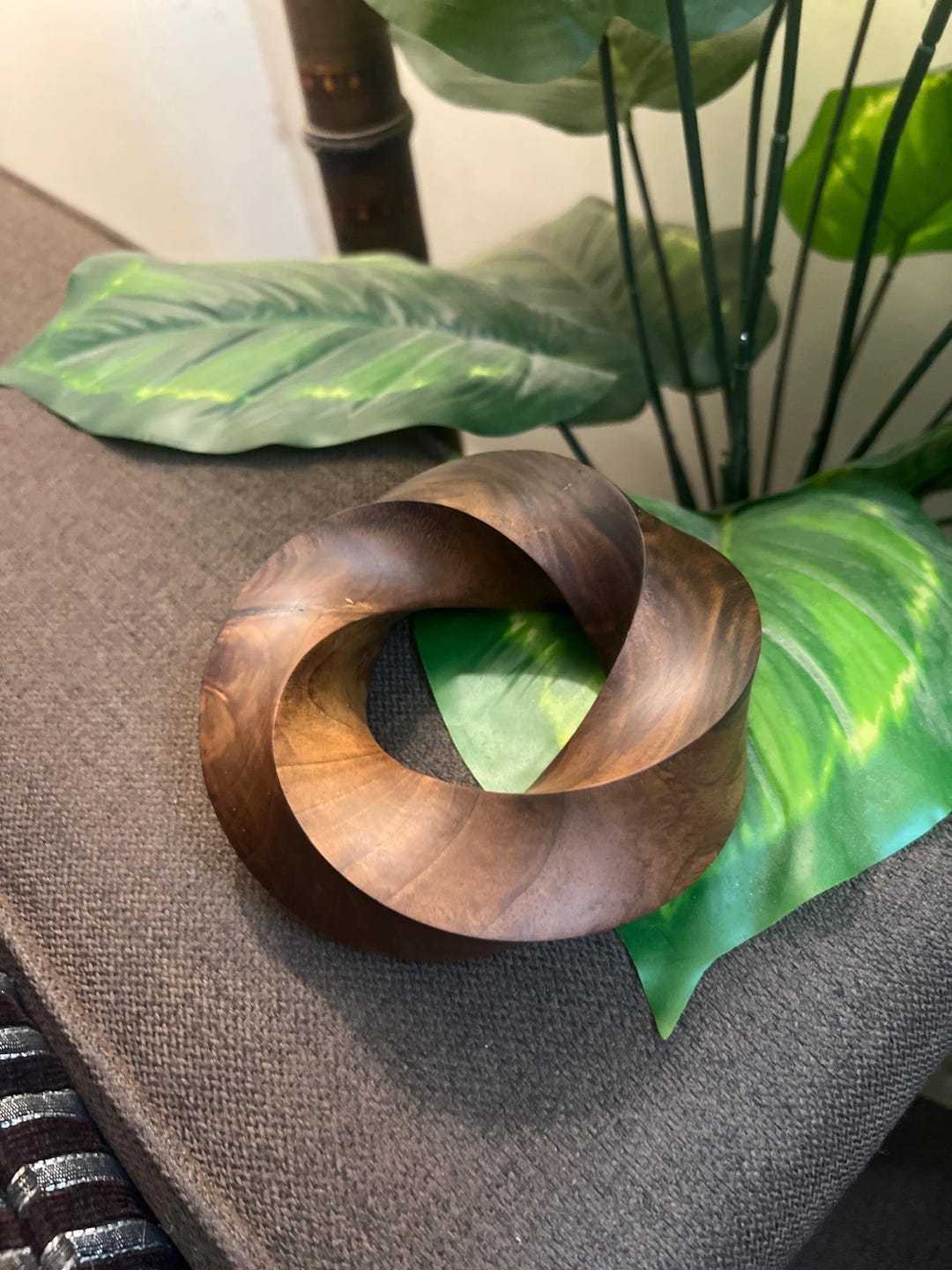 Infinity Loop Mobius Sculpture – Handmade Wooden Art, Minimalist Desk ...