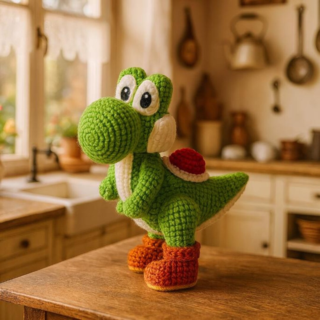 Crochet Yoshi Pattern PDF, Amigurumi Dinosaur Plush Tutorial, Yoshi ...