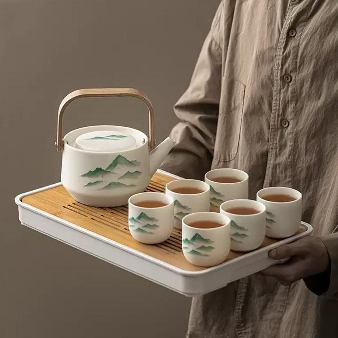 Ceramic Teapot With Handle | Kung Fu Tea Set | Handmade Ceramic Tea Set ...