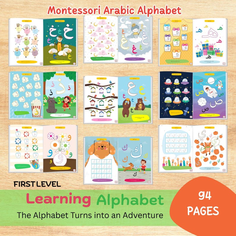 Printable Arabic Alphabet Workbook | Montessori Level 1 | Preschool ...