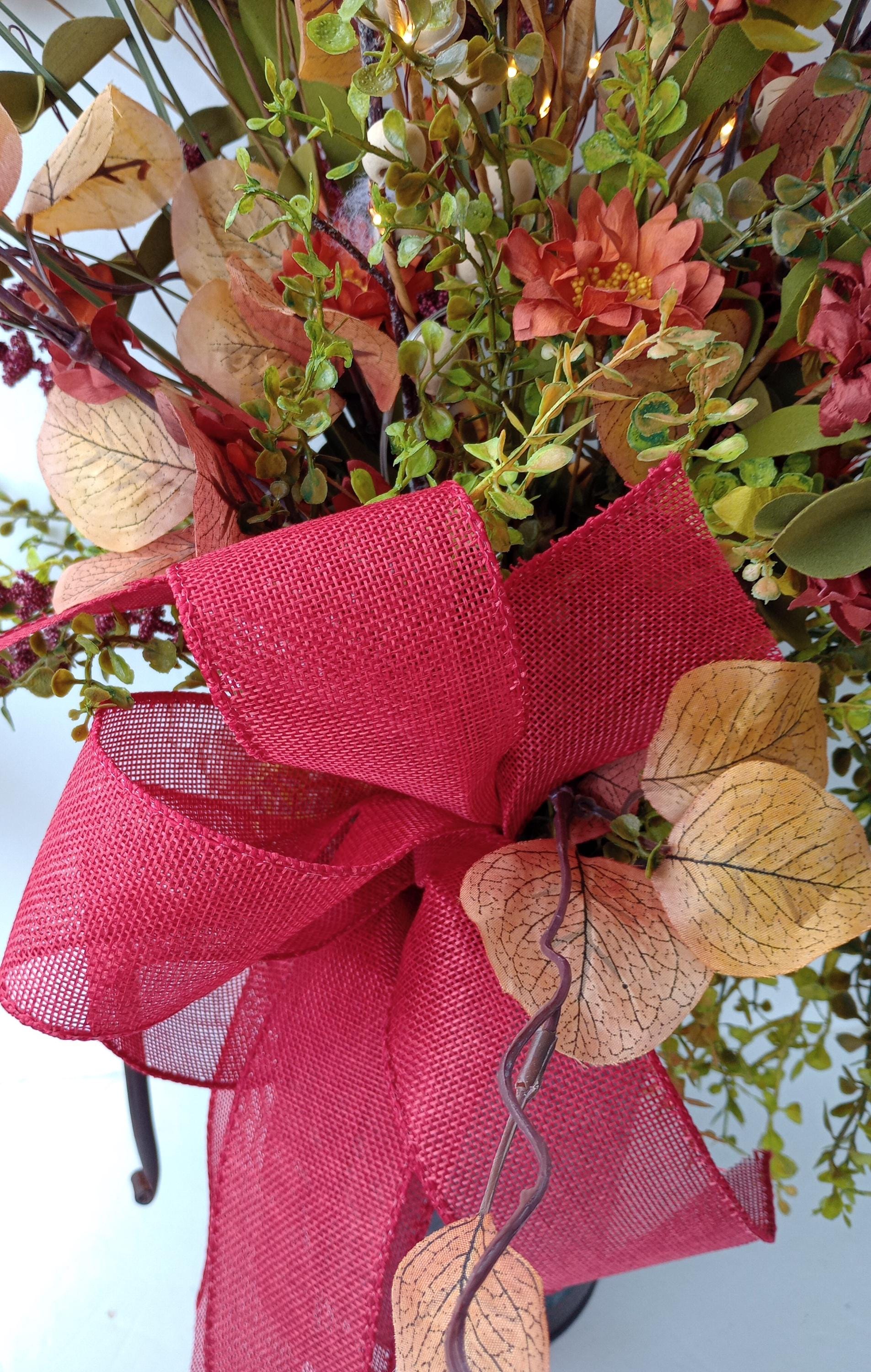 Fall Galvanized Pitcher Lighted Arrangement Centerpiece Table Fall ...
