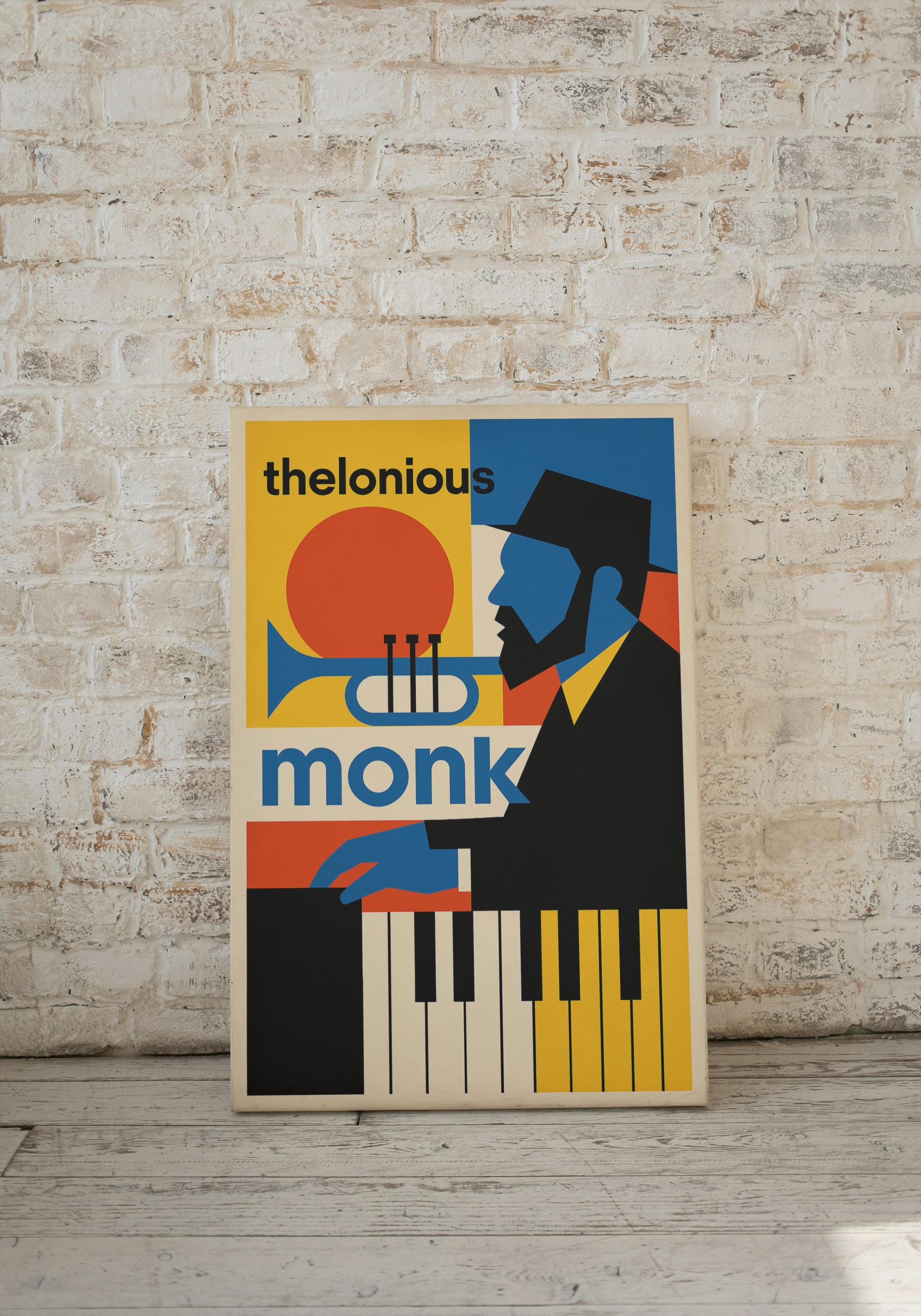 Thelonious Monk Jazz Poster – Mid Century Modern Wall Art, Retro ...