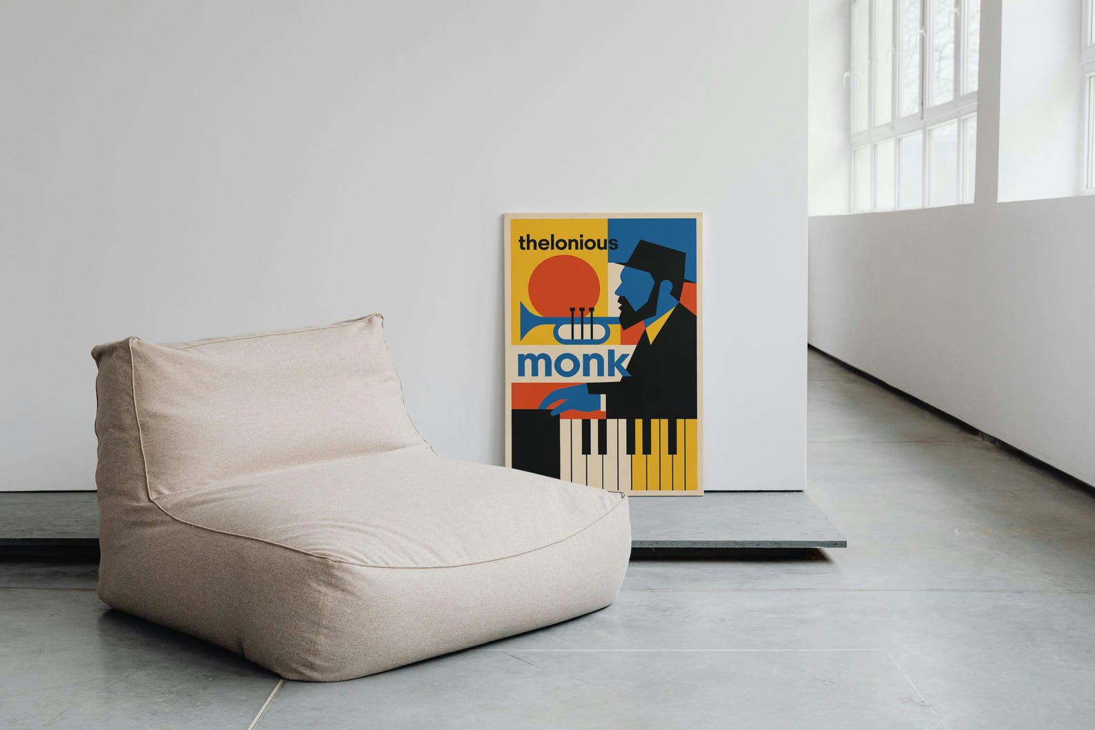 Thelonious Monk Jazz Poster – Mid Century Modern Wall Art, Retro ...