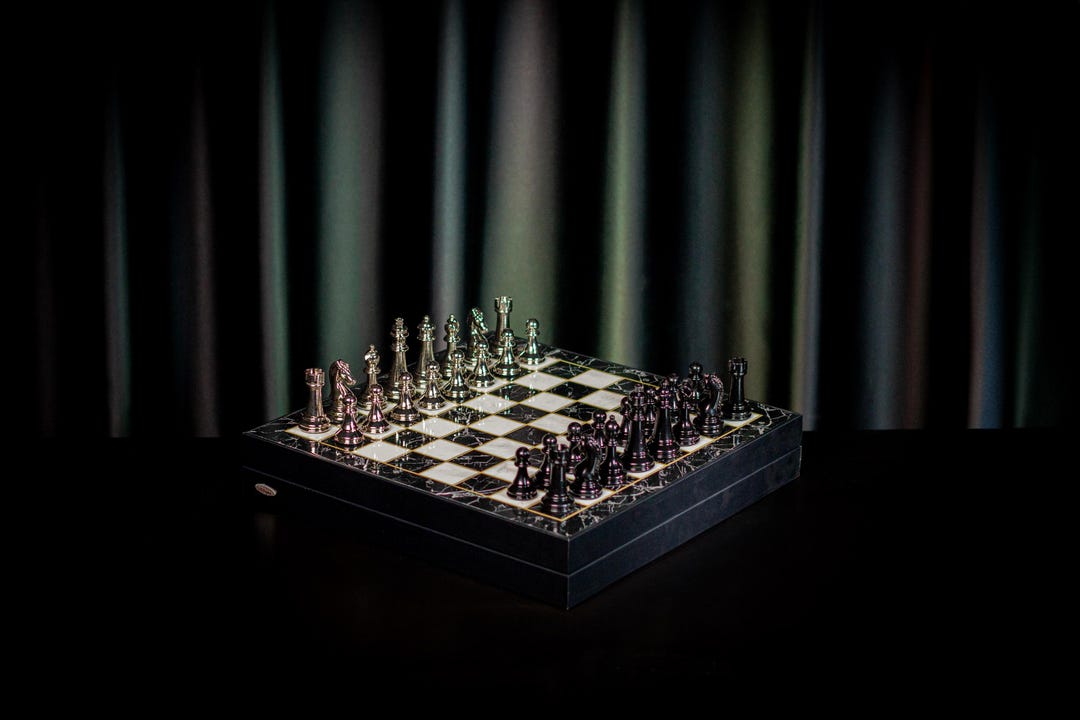 Metal Chess Pieces,classic Figures and MDF Chess Board With Storage ...