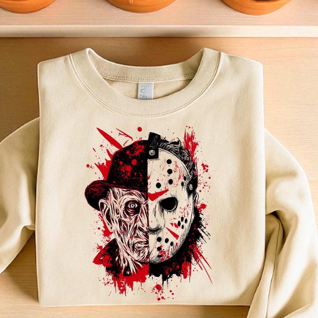 Horror Icons Split Gesicht SVG PNG | Freddy gegen Jason Halloween ...