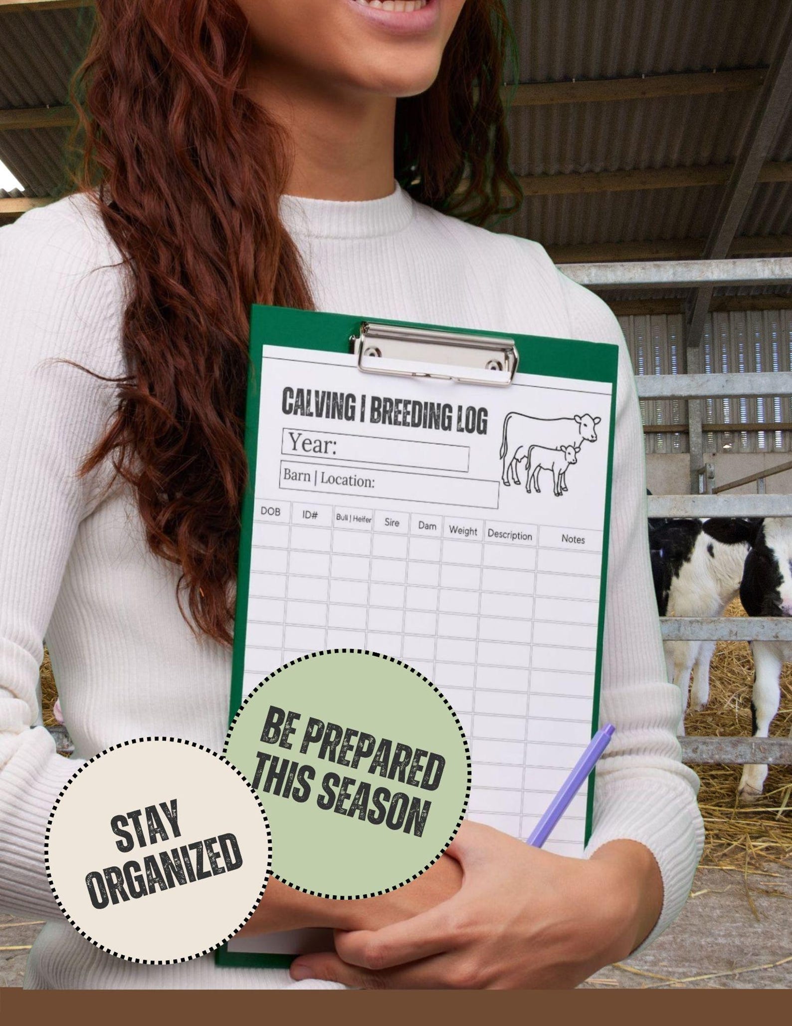 Printable Calving Record Sheet for Cattle Farmers – Minimal Ink ...