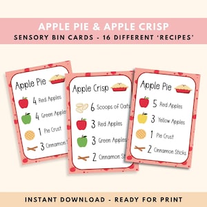 Apple Pie Sensory Bin Cards for Toddlers, Fall Apple Crisp Activity ...